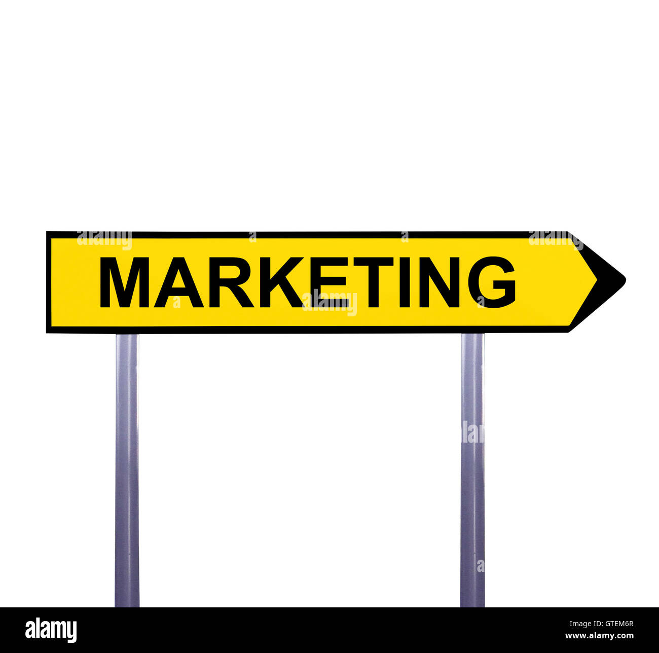 Conceptual arrow sign isolated on white - MARKETING Stock Photo - Alamy
