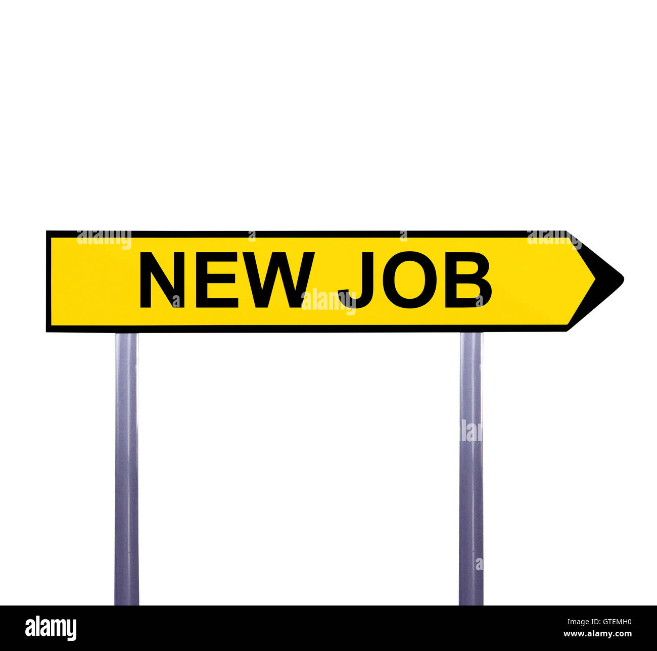 Conceptual arrow sign isolated on white - NEW JOB Stock Photo - Alamy