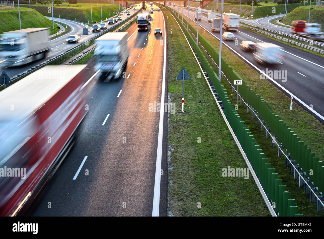 Four lane controlled-access highway in Poland Stock Photo - Alamy