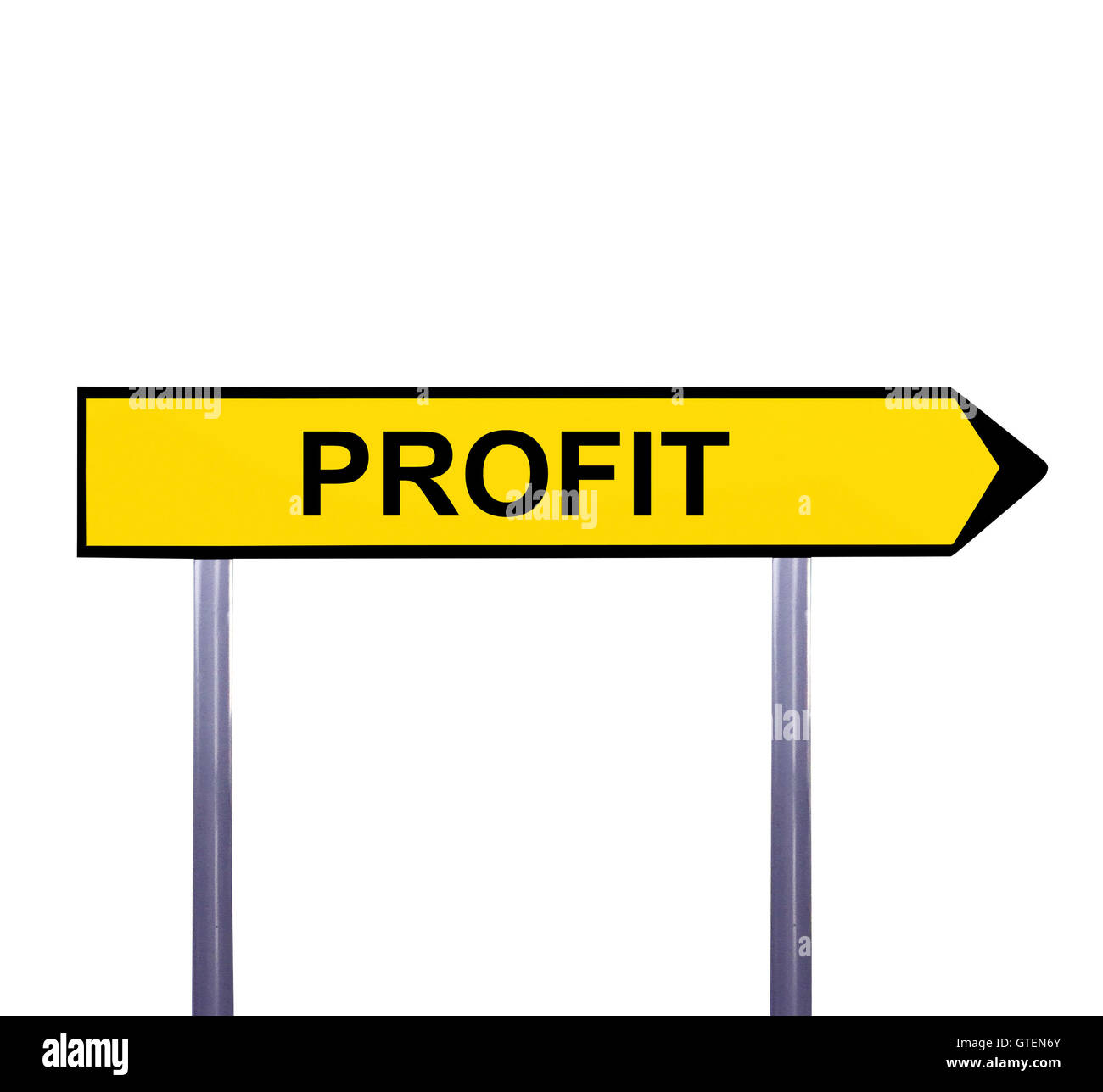 Conceptual arrow sign isolated on white - PROFIT Stock Photo - Alamy
