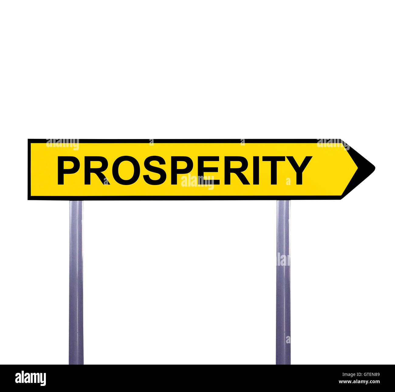 Conceptual arrow sign isolated on white - PROSPERITY Stock Photo - Alamy