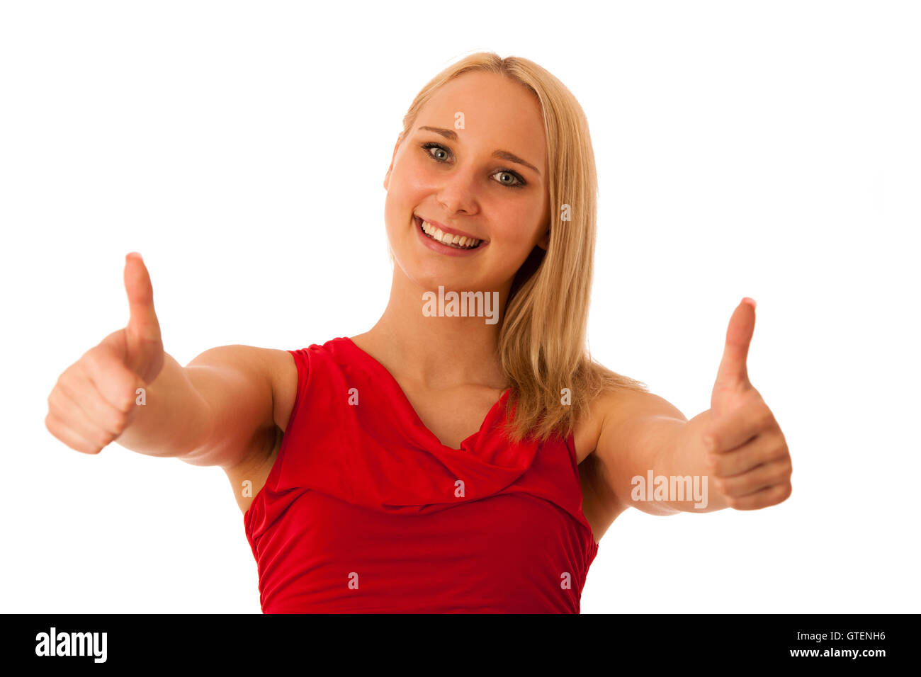 Thumbs up attractive business woman hi-res stock photography and images - Alamy