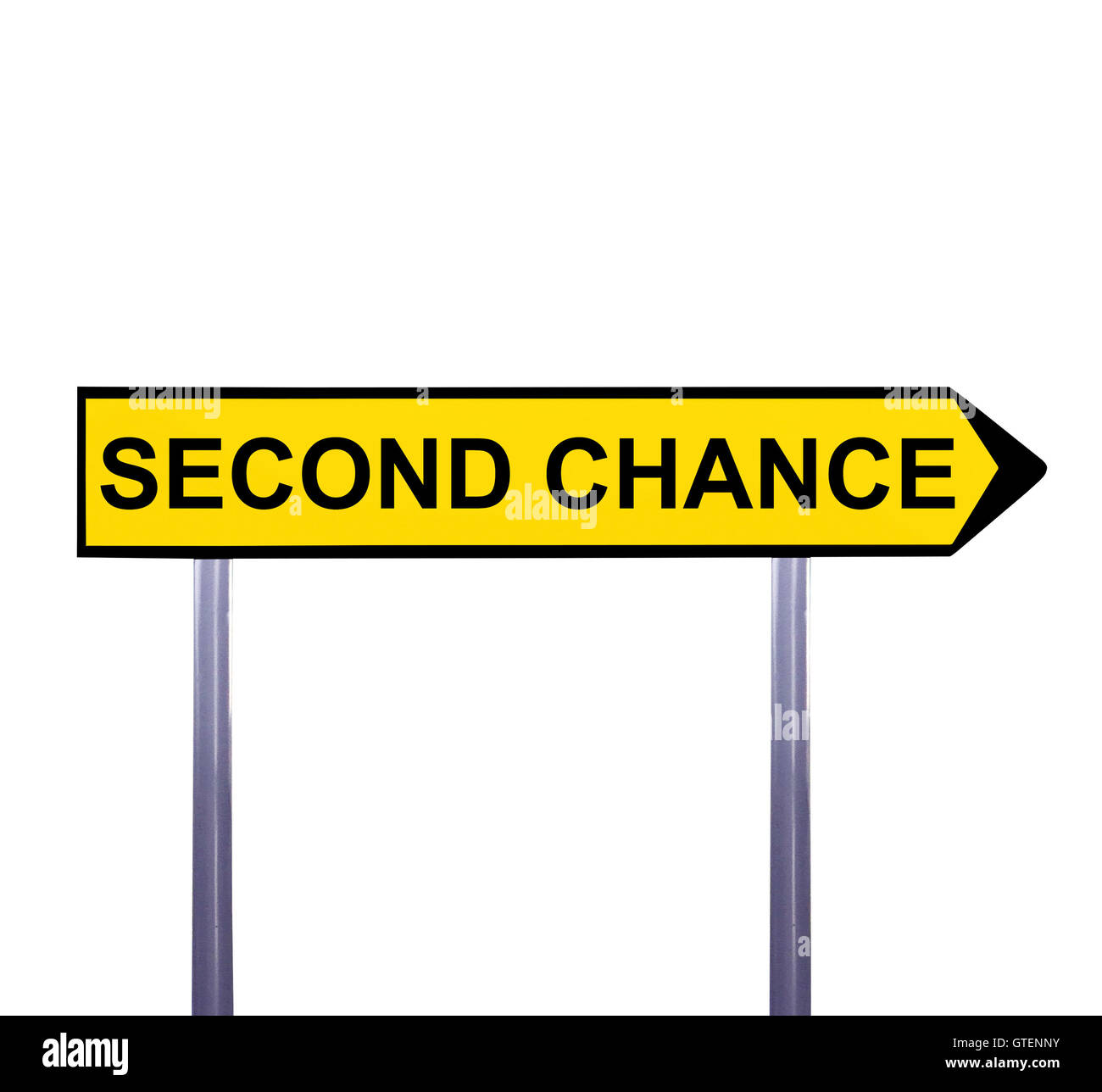 Conceptual arrow sign isolated on white - SECOND CHANCE Stock Photo - Alamy