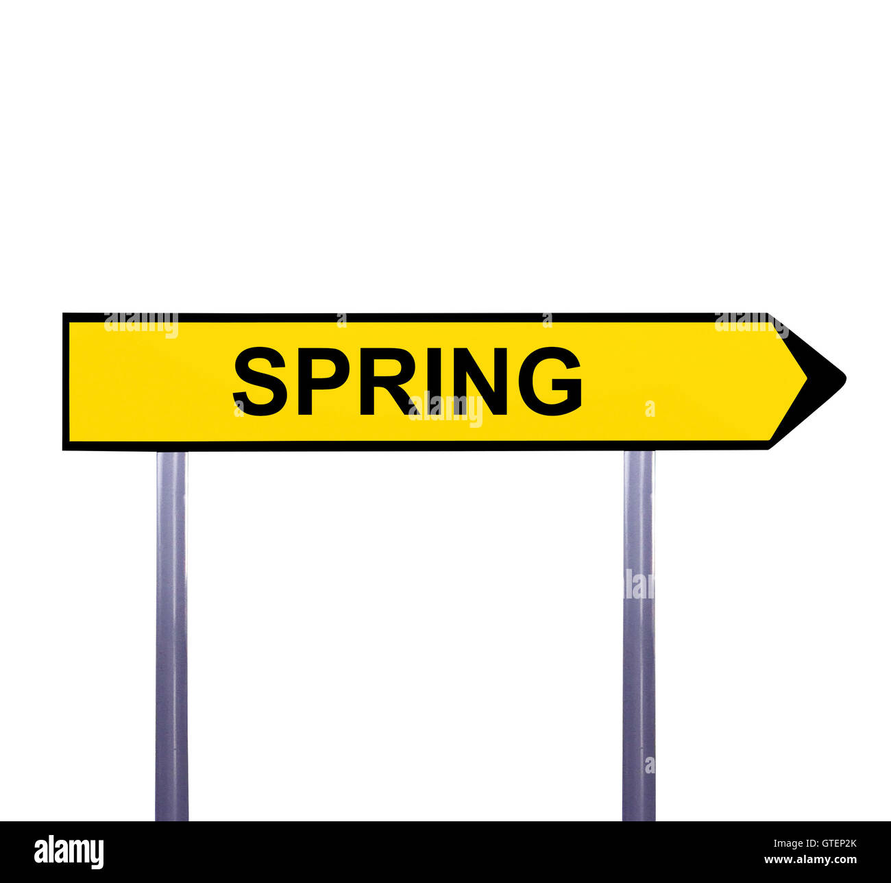 Arrow on road directing Cut Out Stock Images & Pictures - Alamy