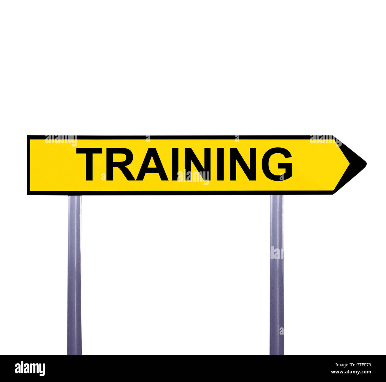 Conceptual arrow sign isolated on white - TRAINING Stock Photo - Alamy