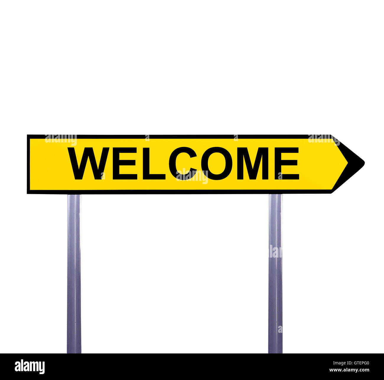 Welcome notice roadsign sign Cut Out Stock Images & Pictures - Alamy