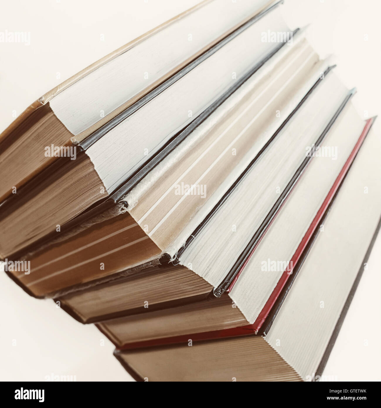 Six old books on white background Stock Photo - Alamy