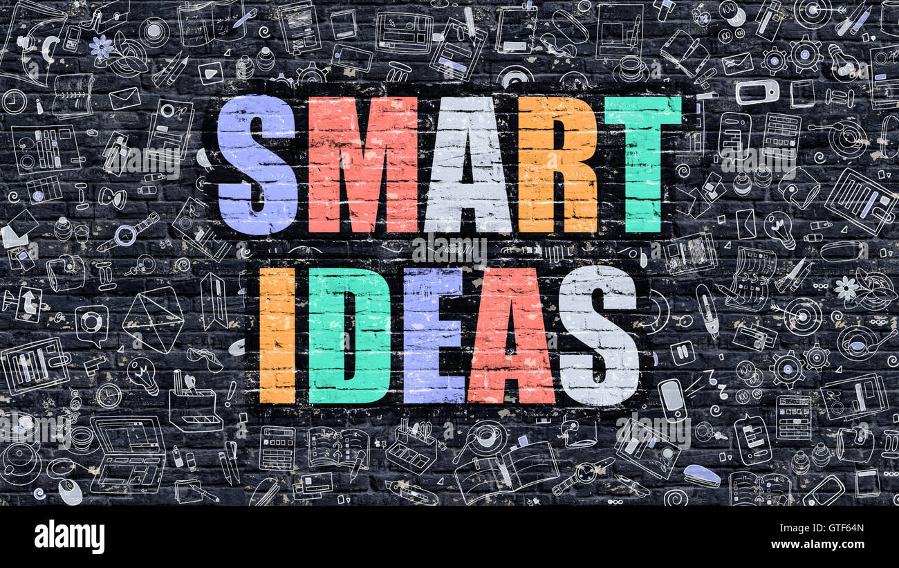 Smart Ideas Concept with Doodle Design Icons Stock Photo - Alamy