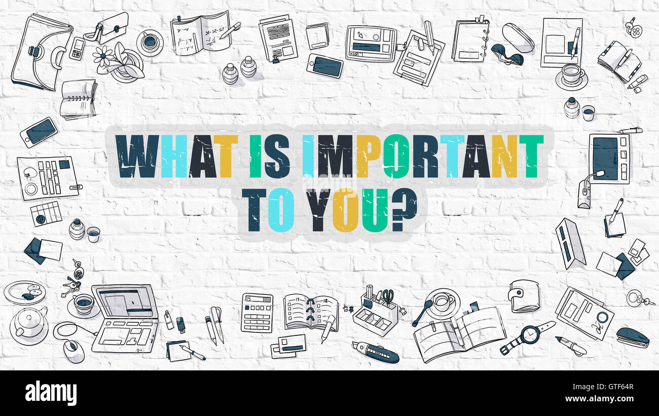 What is Important to You Concept. Multicolor on White Brickwall Stock ...