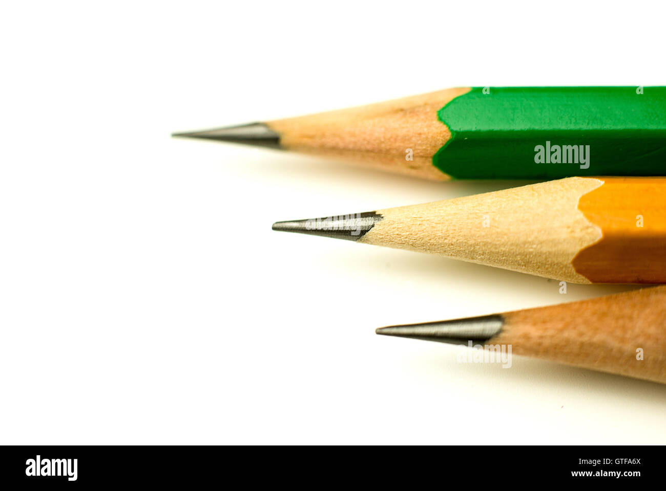 Pencils of different colors are on over white Stock Photo - Alamy