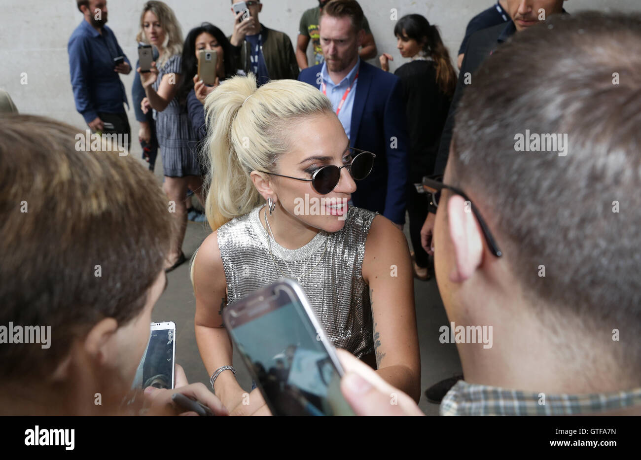 Lady Gaga meets fans as she leaves BBC Broadcasting House in London ...
