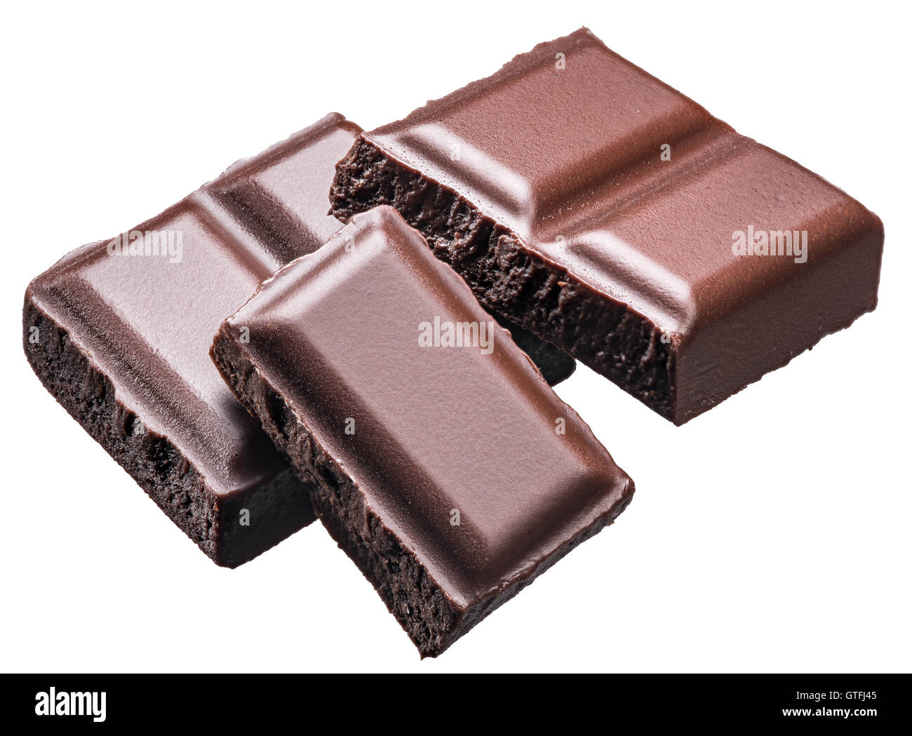 Pieces of chocolate bar. File contains clipping paths Stock Photo - Alamy