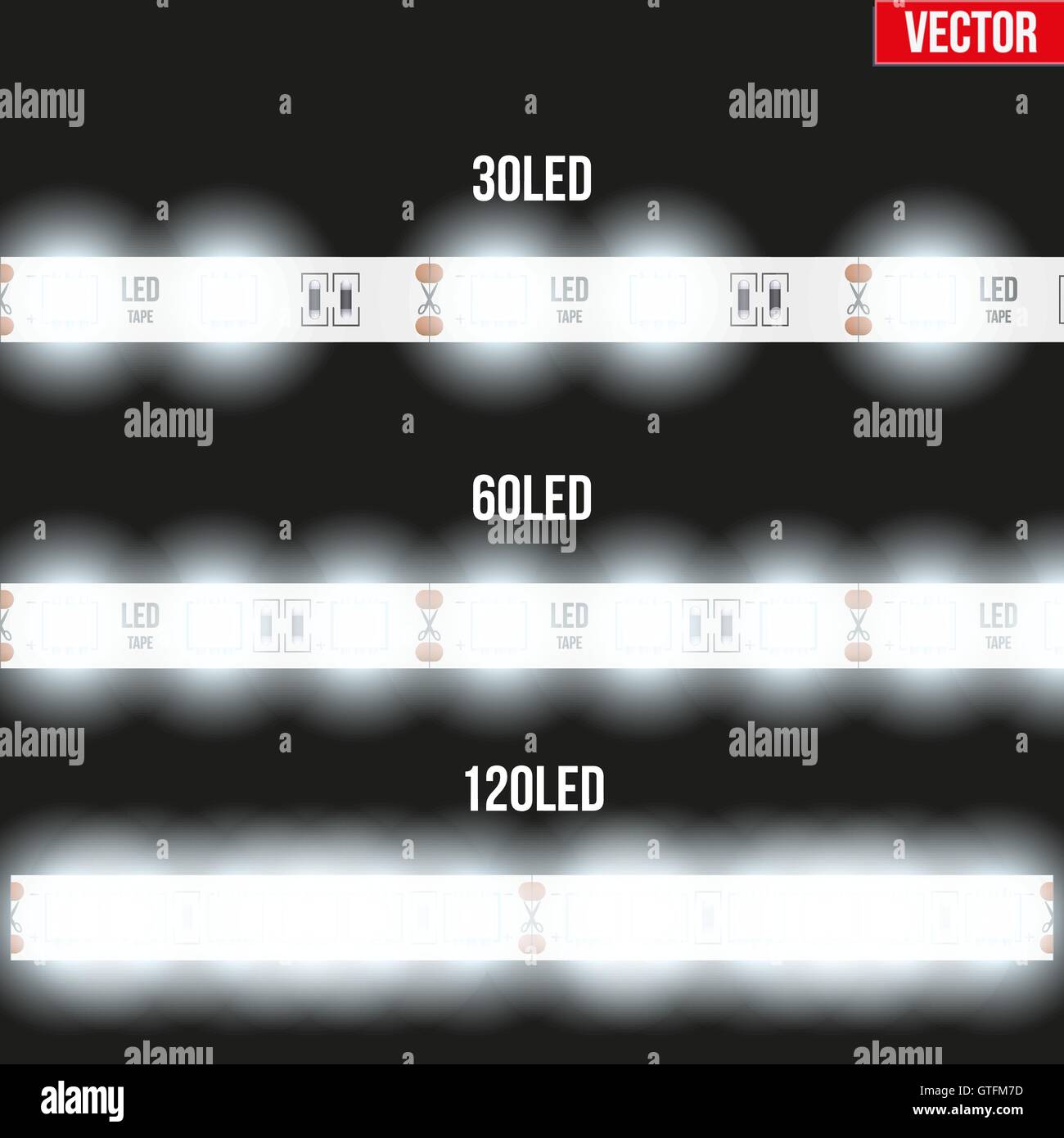 Set of typical LED tapes Stock Vector Image & Art - Alamy