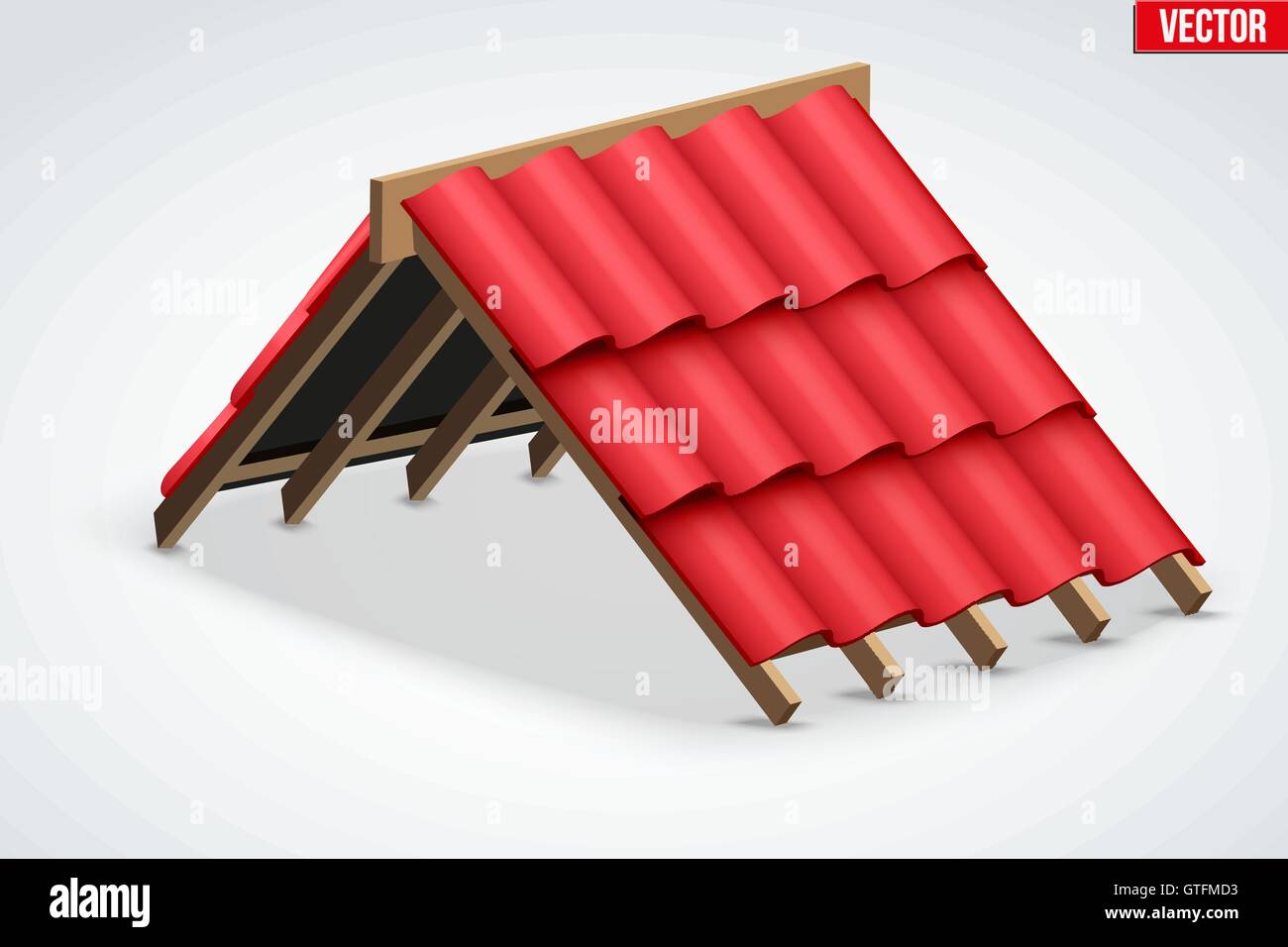 Detail building red roof Stock Vector Images - Alamy