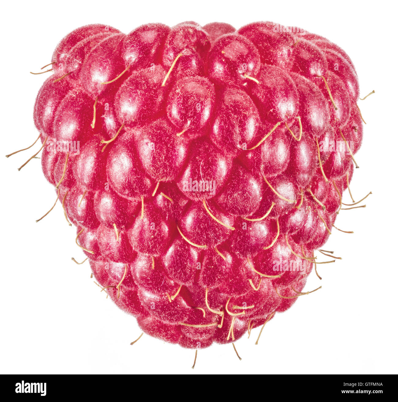 Ripe raspberry on the white background Stock Photo - Alamy