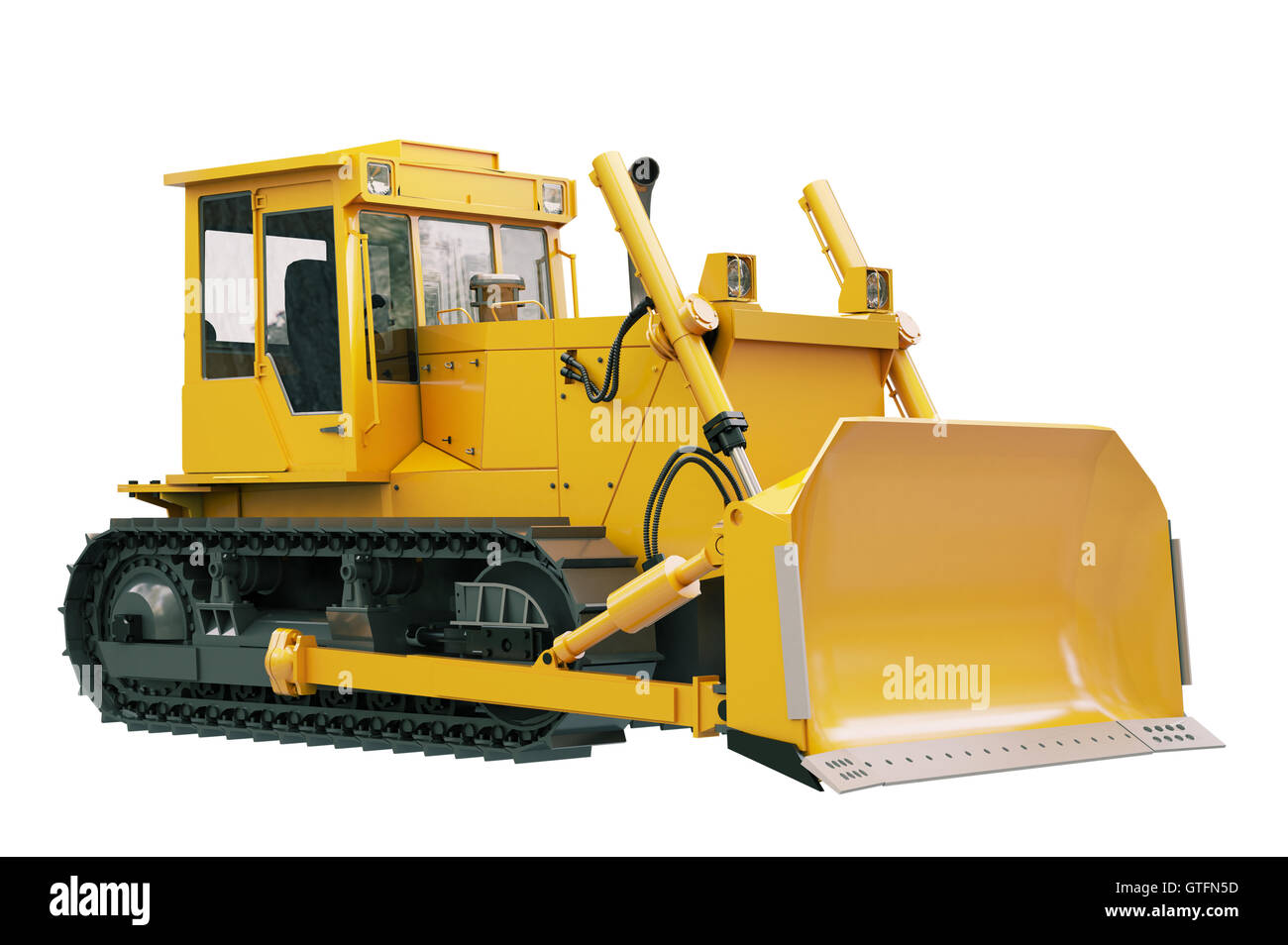 Heavy crawler bulldozer isolated Stock Photo - Alamy