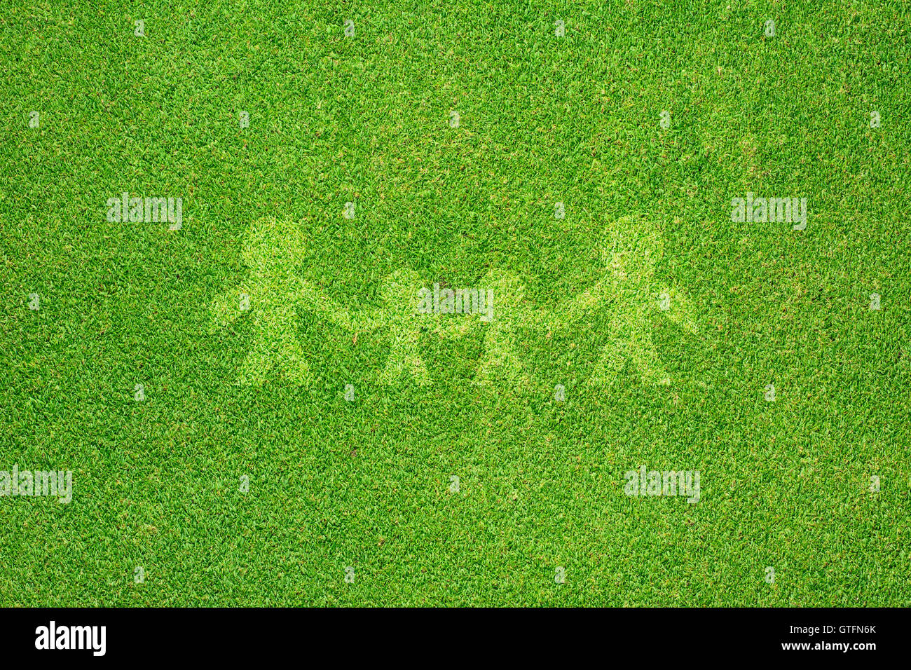 Family on green grass texture and background Stock Photo - Alamy