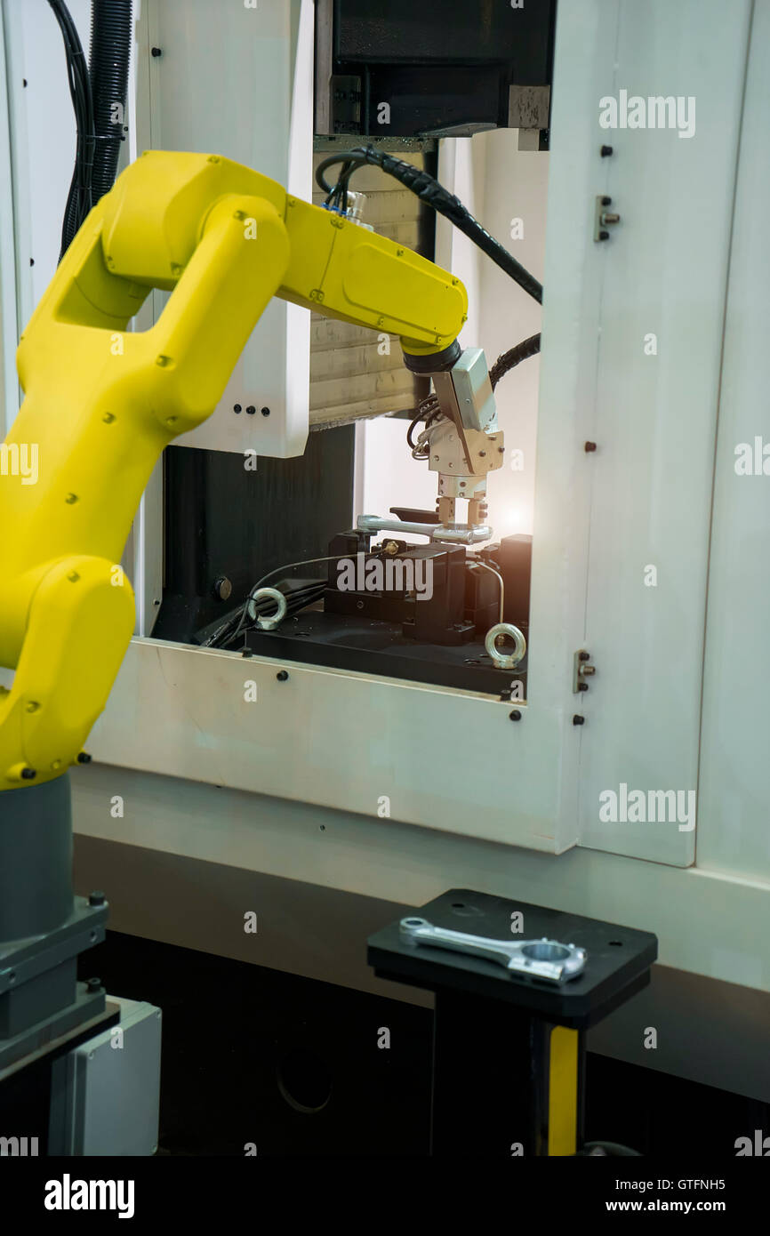 Robotic arm at production line in factory Stock Photo - Alamy
