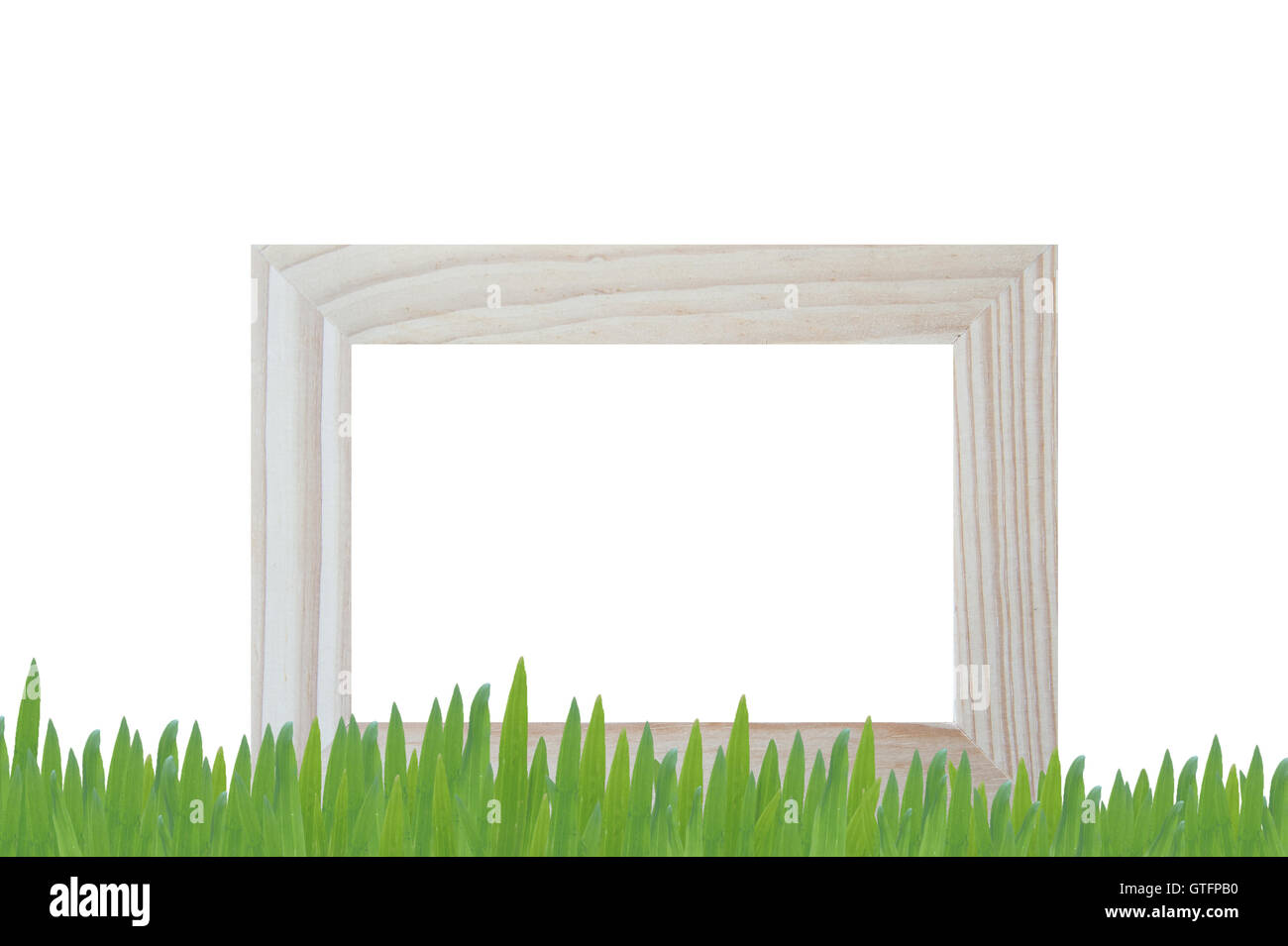 Window frame isolated on white background with grass Stock Photo - Alamy