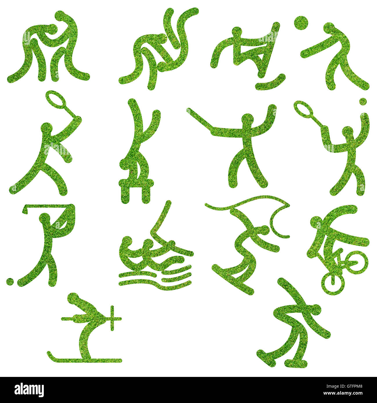 Sport green grass on white background Stock Photo - Alamy