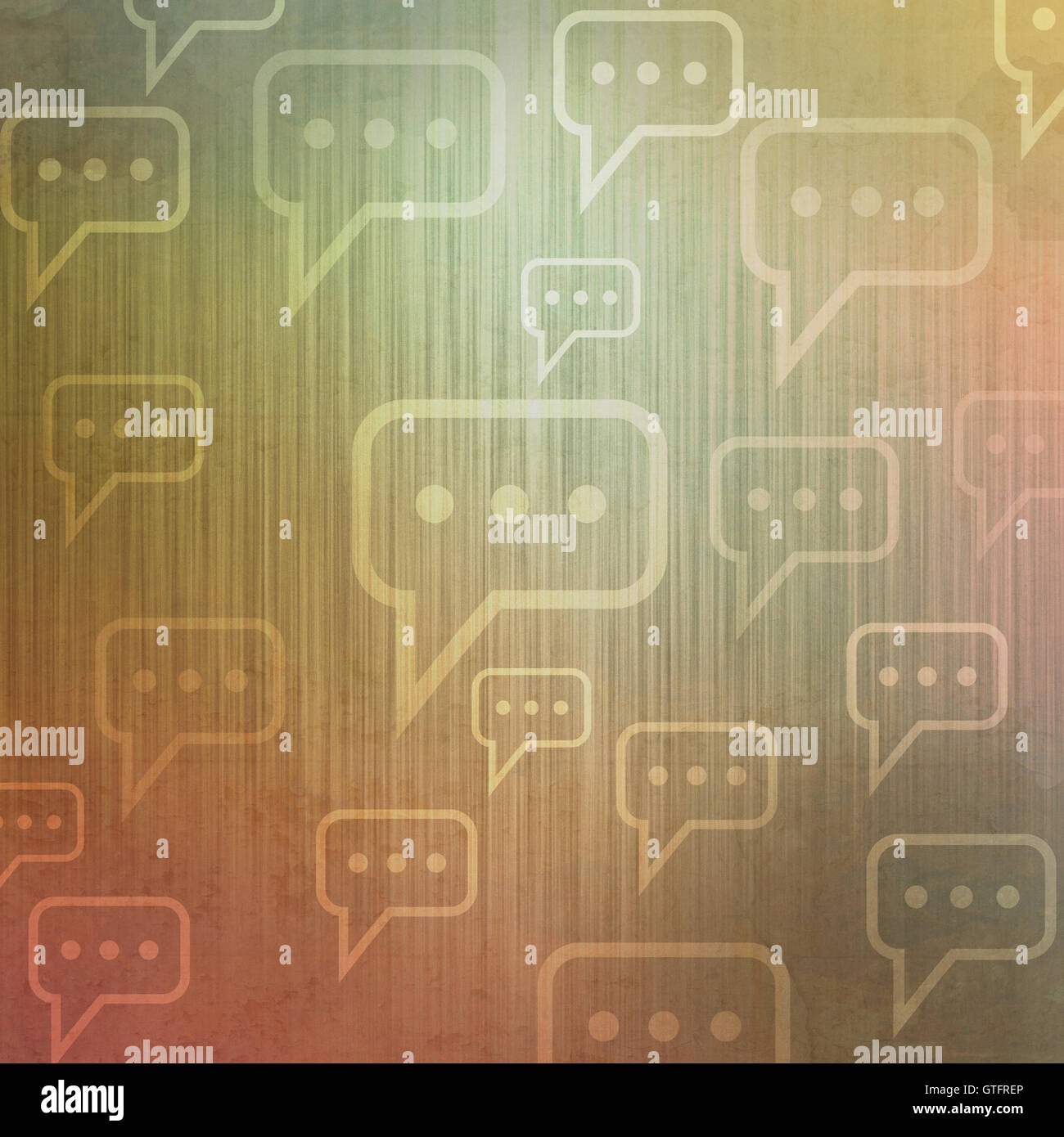 Comment icon on old paper background and pattern Stock Photo - Alamy