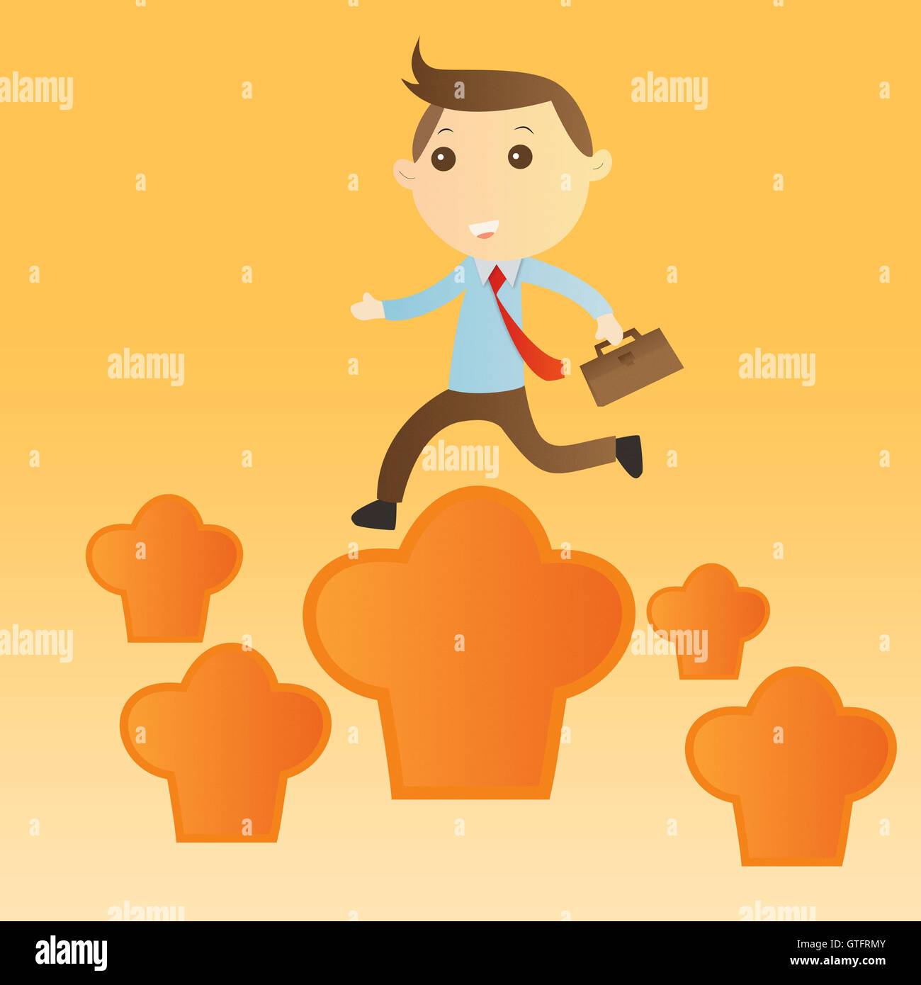 Businessman with cook on white background Stock Photo - Alamy