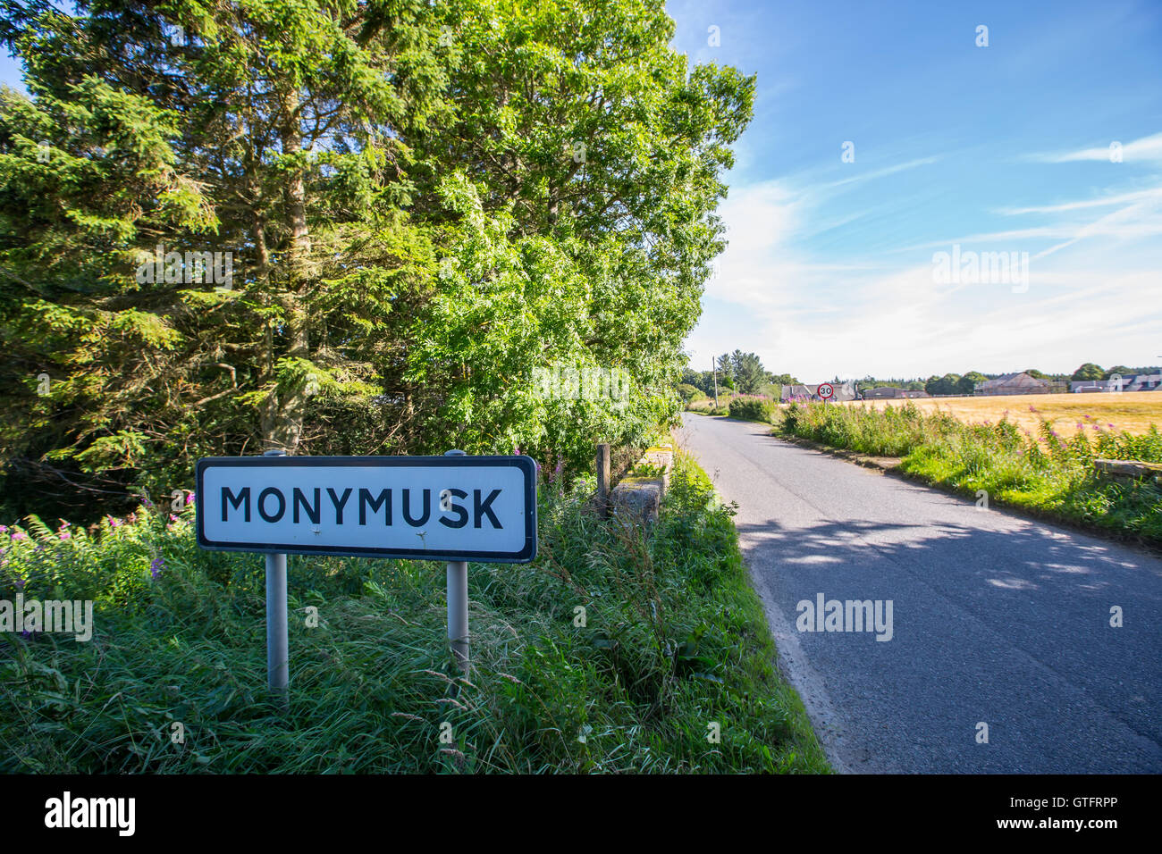The small village of Monymusk in the county of Aberdeenshire, Scotland ...