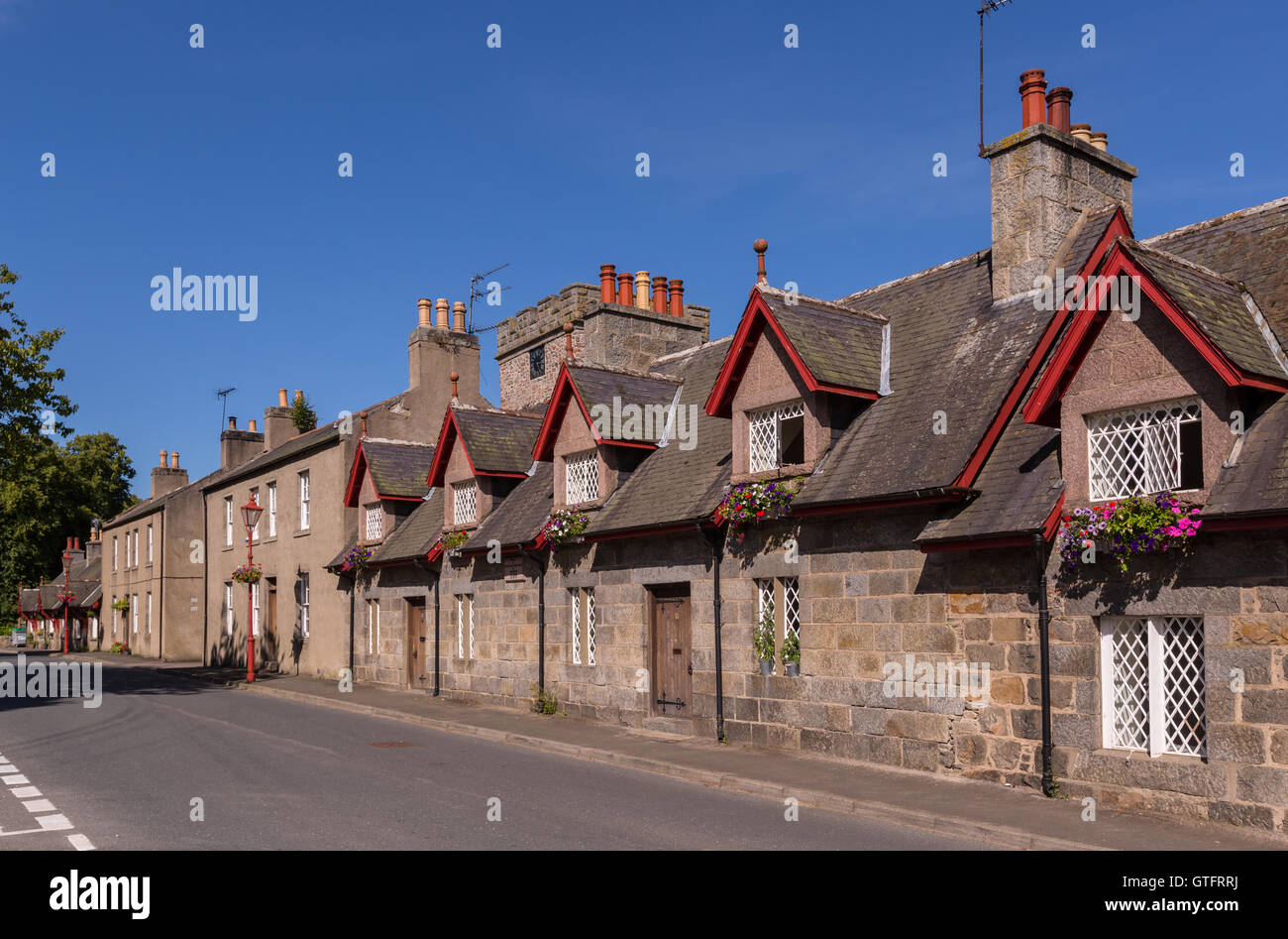 The small village of Monymusk in the county of Aberdeenshire, Scotland ...