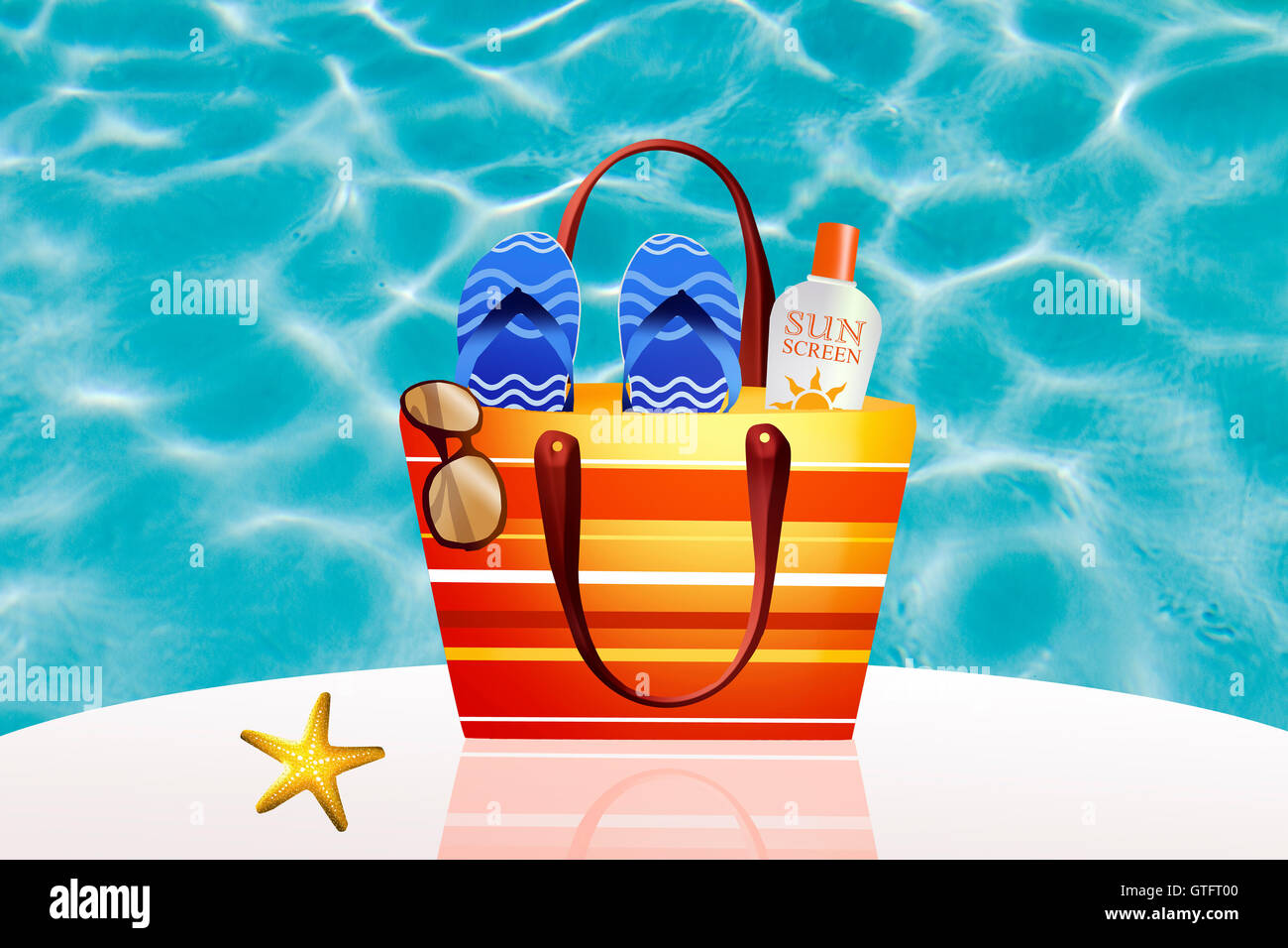 Pool bag illustration hi-res stock photography and images - Alamy