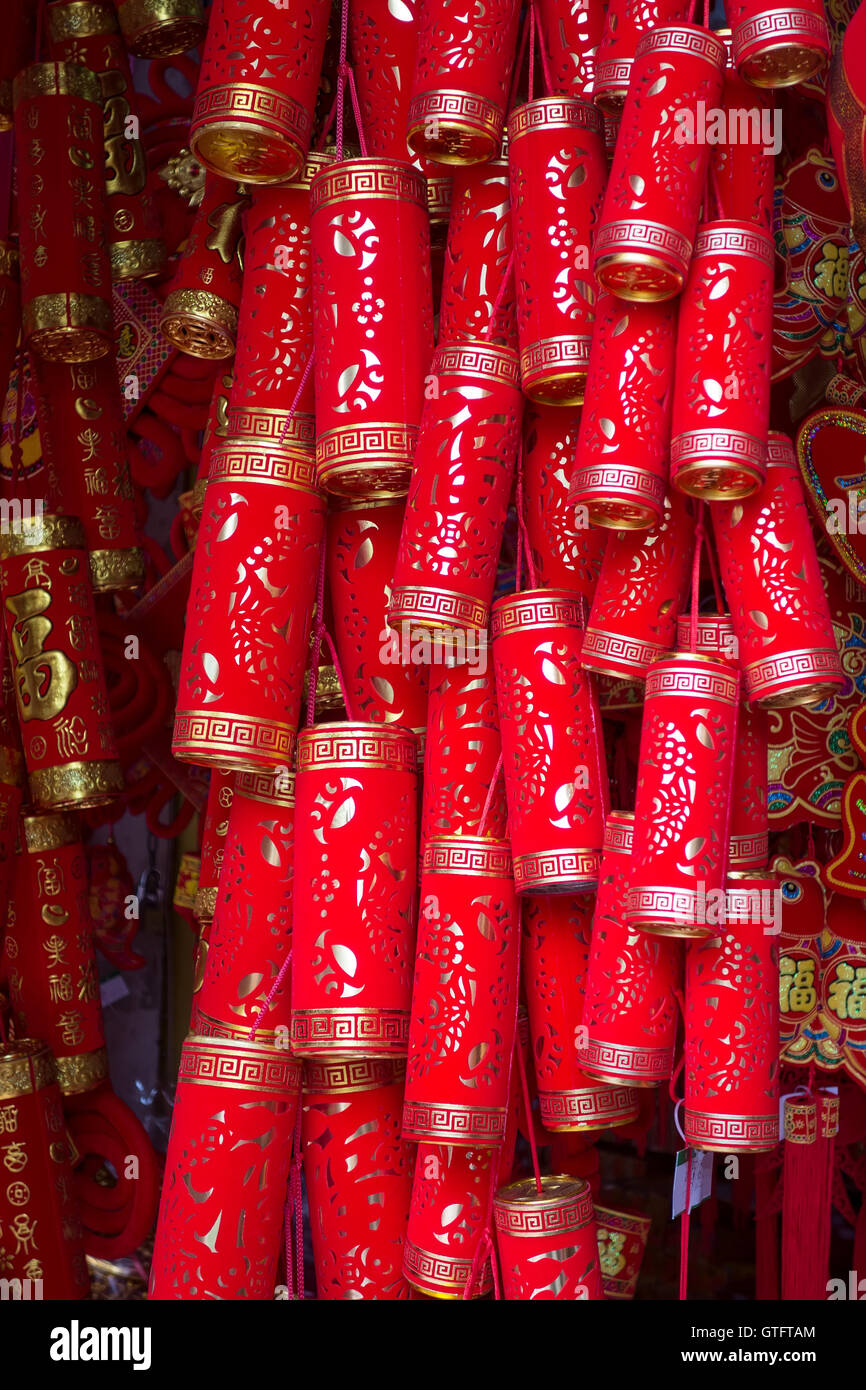 chinese red fake firecrackers,words mean best wishes and good luck for ...