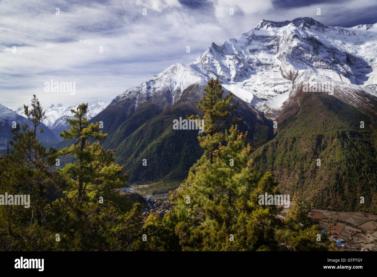Annapurna II from Upper Pisang, Nepal Stock Photo - Alamy