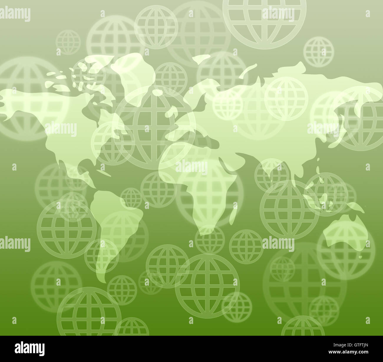 Global button on world map background Stock Photo - Alamy