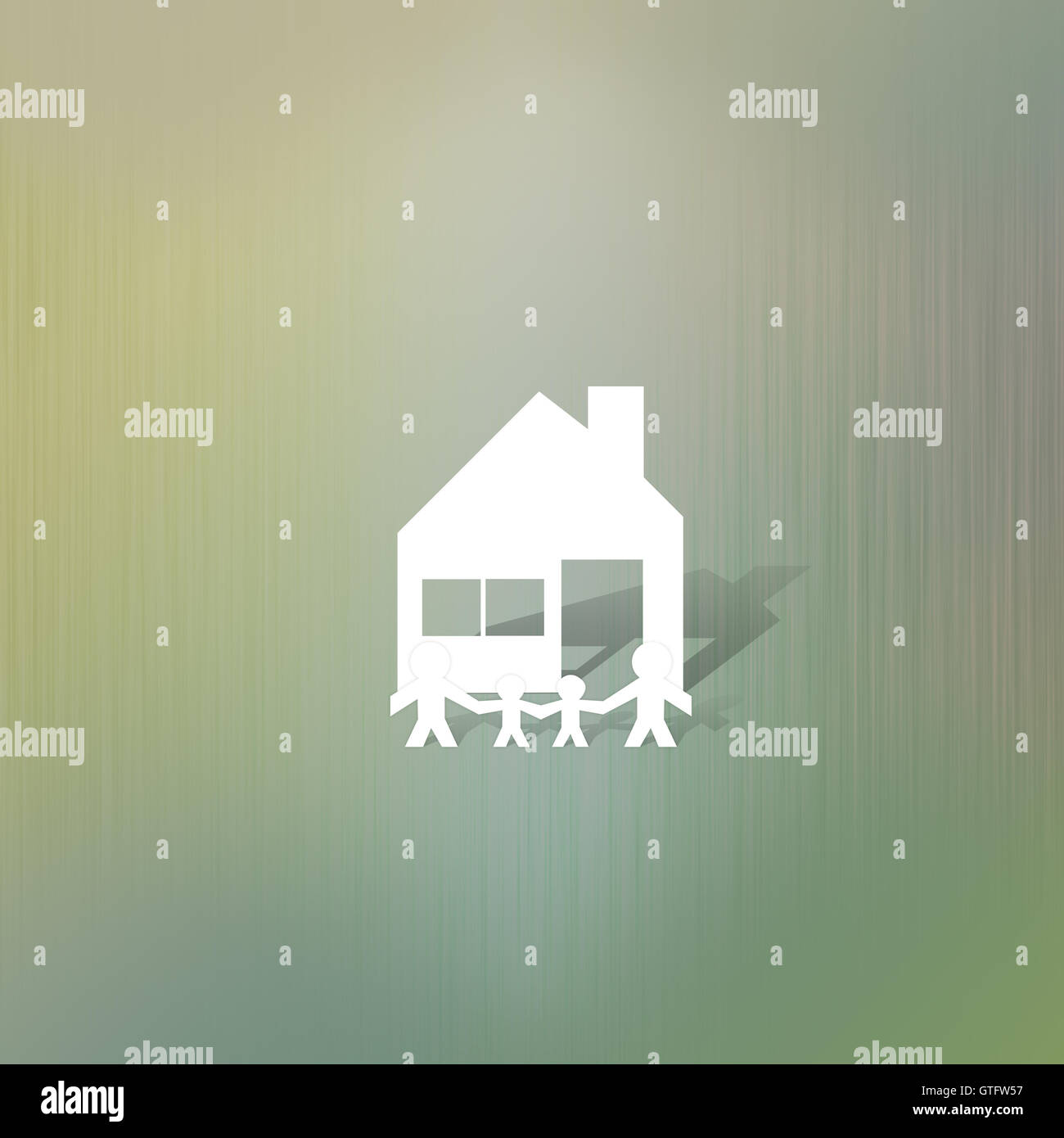 Family home of paper cut on abstract background Stock Photo - Alamy