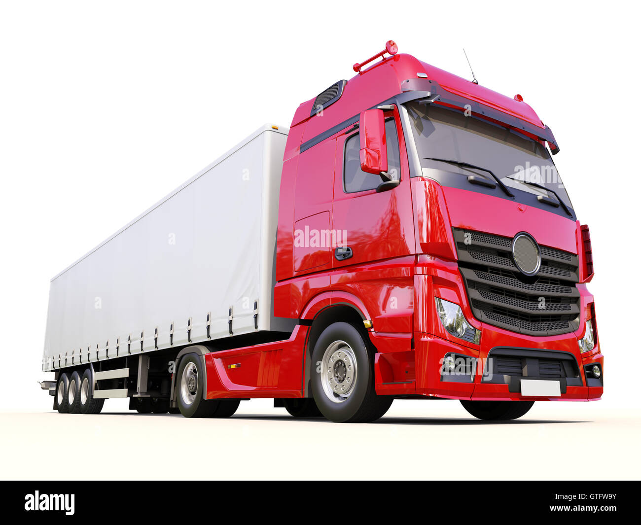 Truck hauling trailer Cut Out Stock Images & Pictures - Alamy