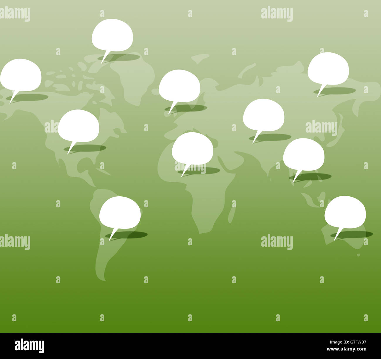 Comment button on world map background Stock Photo - Alamy