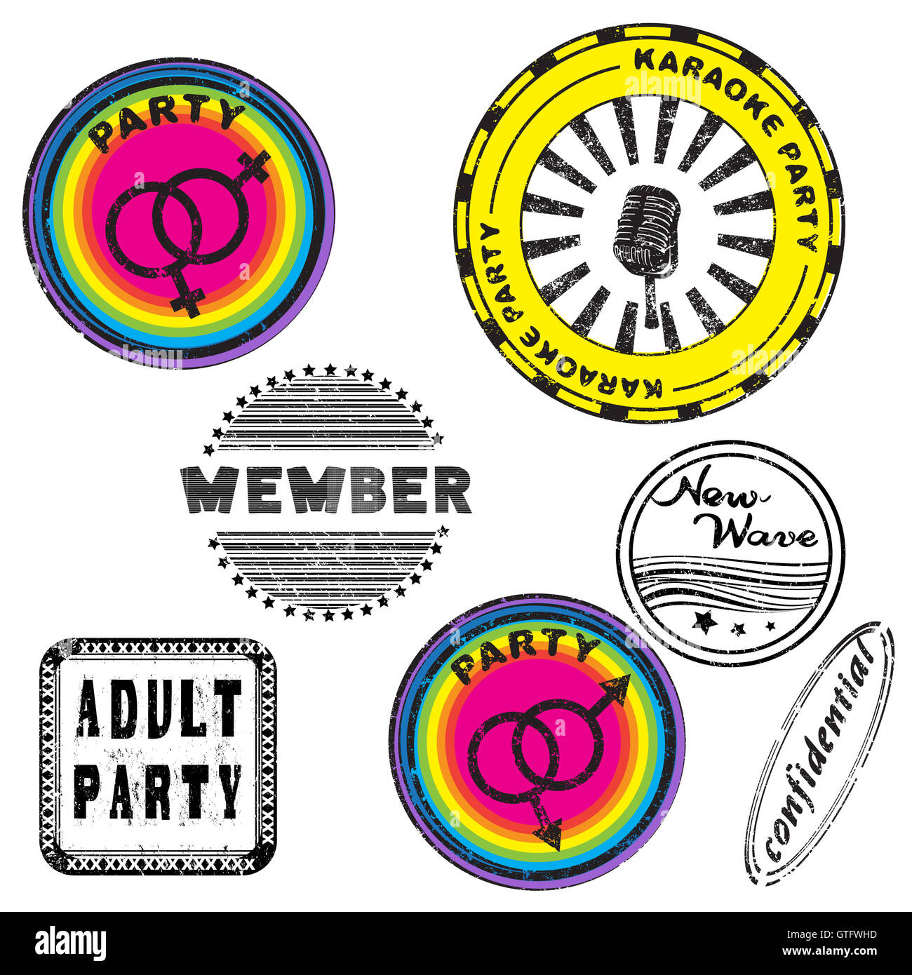 club stamps series Stock Photo - Alamy