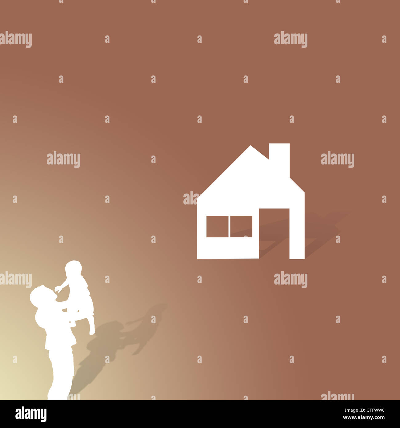 Mom and child of paper cut on abstract background Stock Photo - Alamy