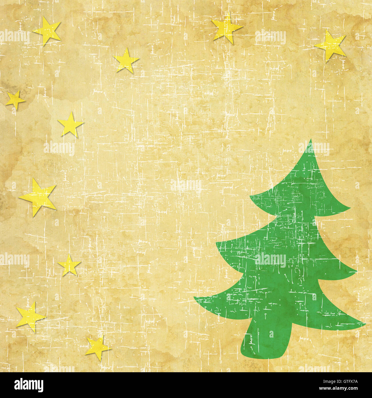 Tree of christmas on old paper background Stock Photo - Alamy