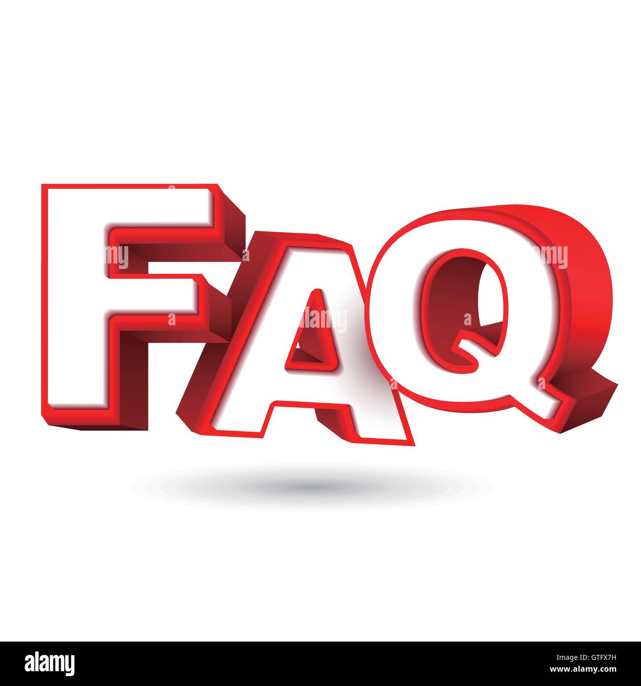 Word FAQ in red letters isolated on white background Stock Vector Image ...