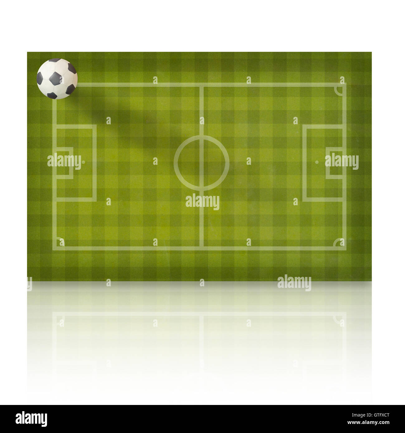 Plasticine Soccer football on paper field, white background Stock Photo ...
