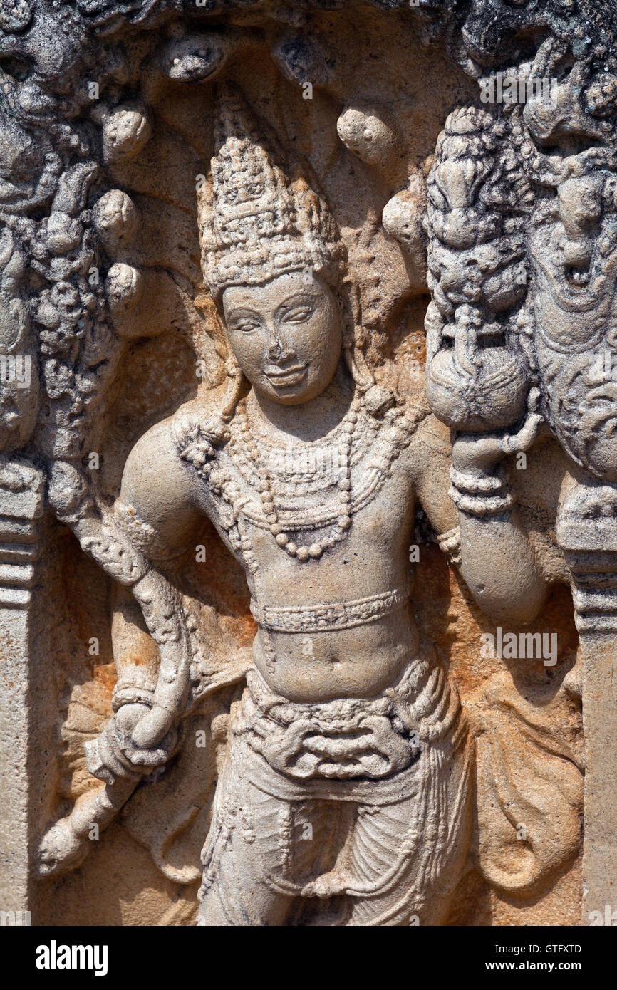 Carving at the Abhayagiri Stupa in Anuradhapura, Sri Lanka Stock Photo ...