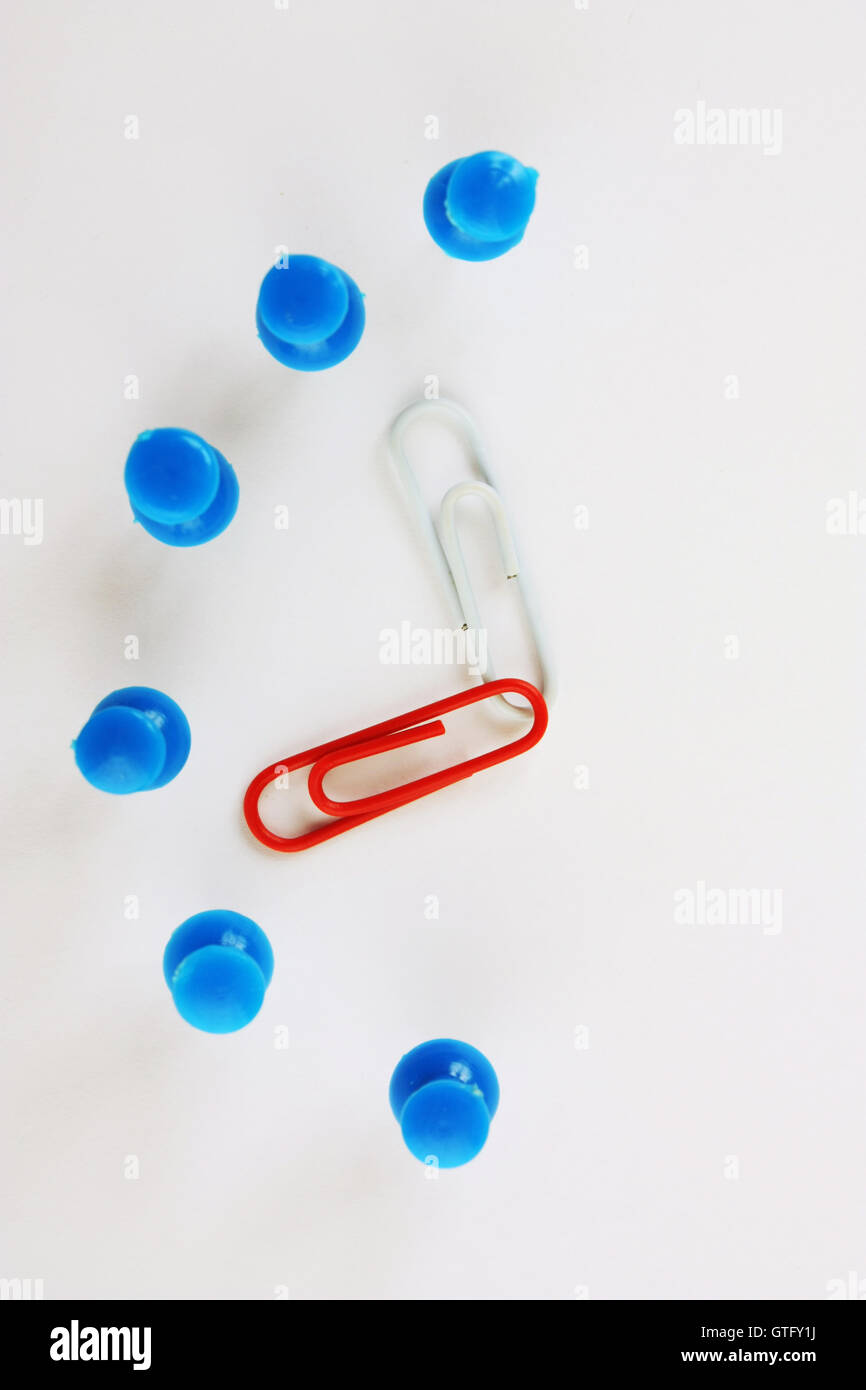 clock of buttons and paper clips Stock Photo - Alamy