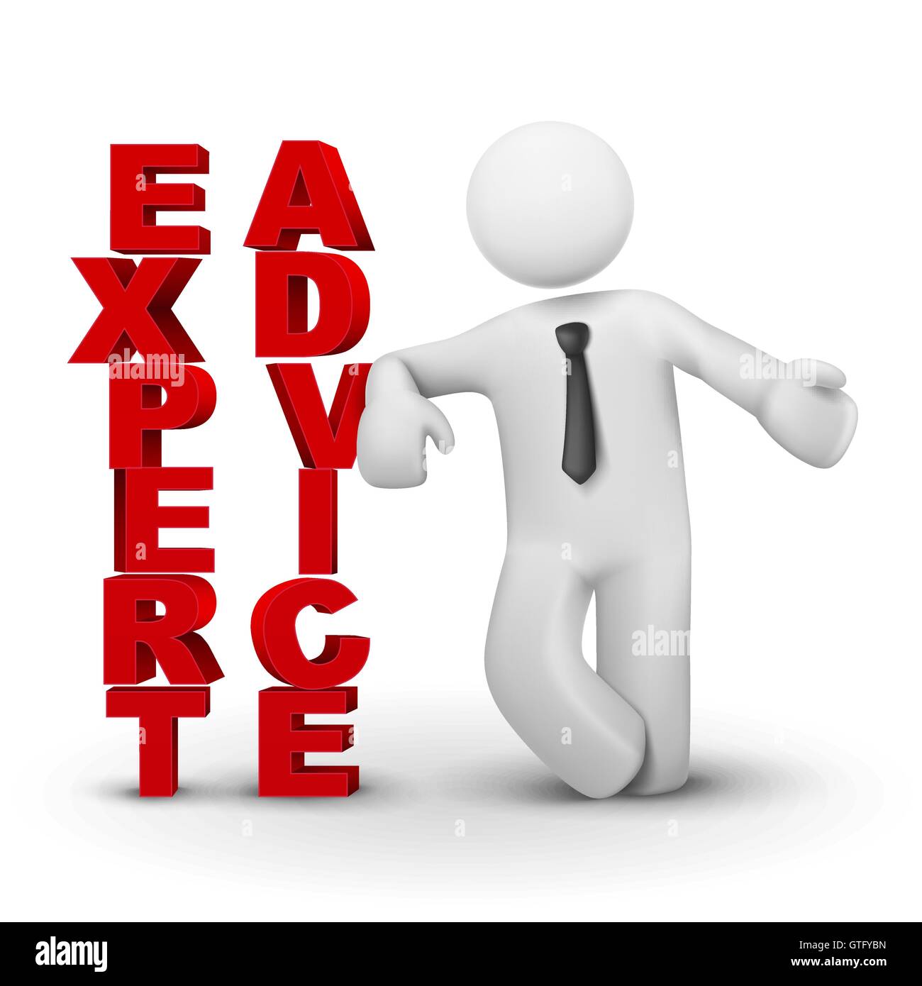 3d business man presenting concept of expert advicet isolated white ...