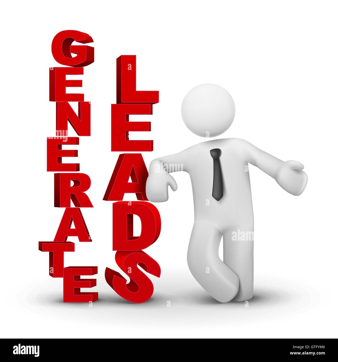 3d business man presenting concept of generate isolated white ...