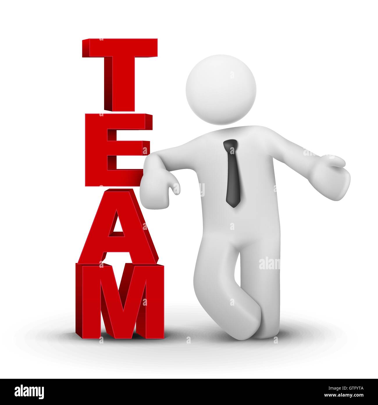 3d businessman presenting concept word team isolated white background ...