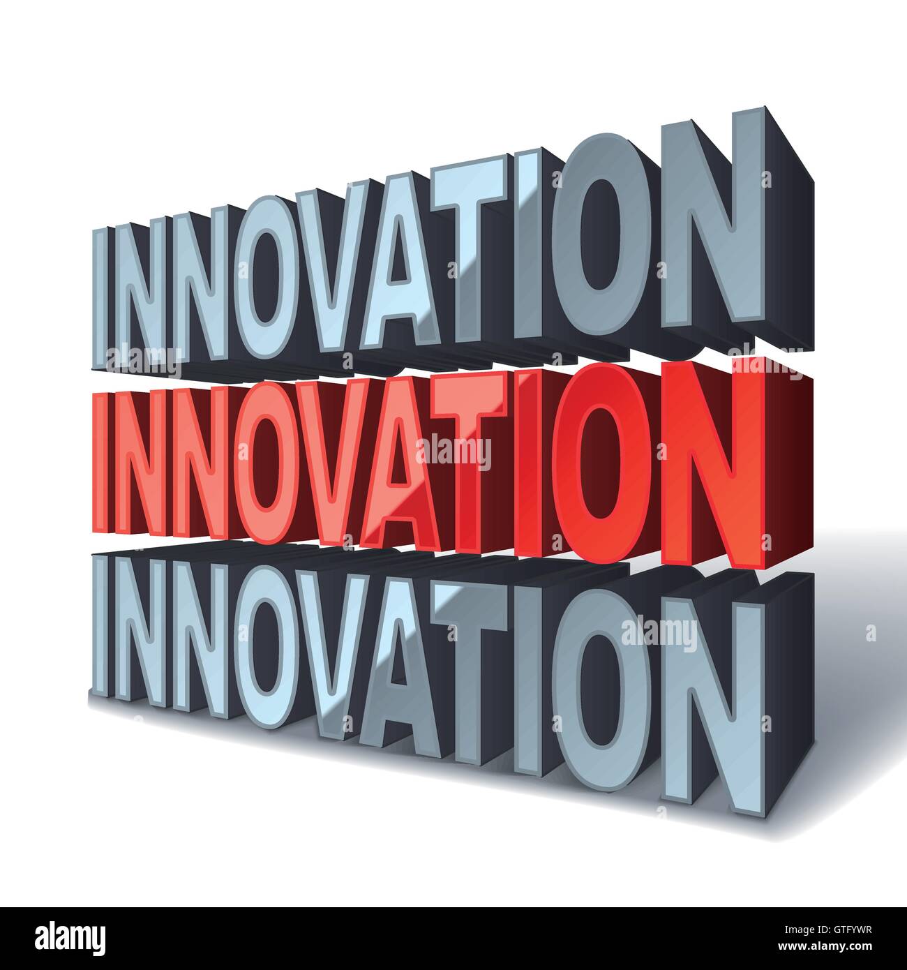 3d red word Innovation isolated white background Stock Vector Image ...