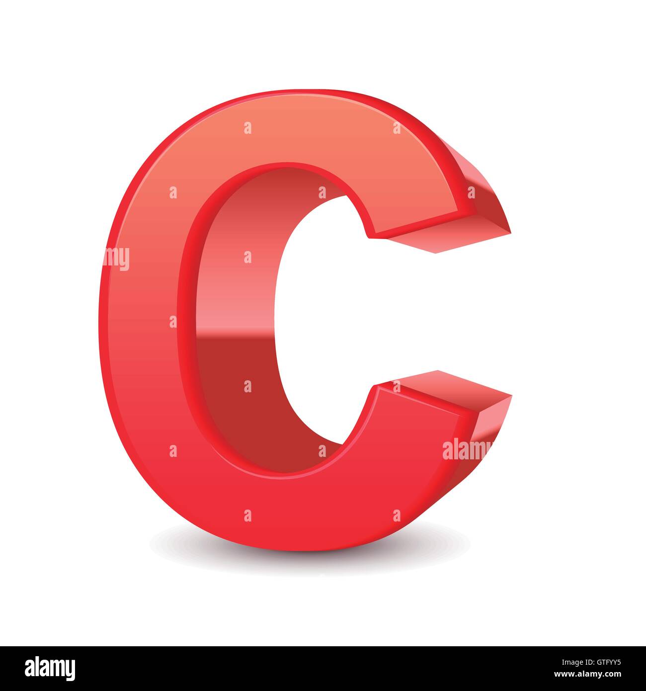 3d red letter C isolated white background Stock Vector Image & Art - Alamy