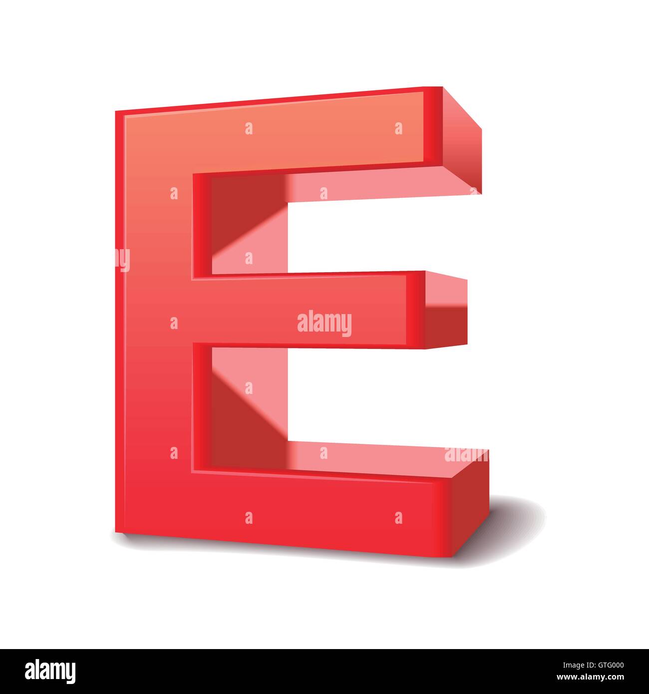 3d red letter E isolated white background Stock Vector Image & Art - Alamy