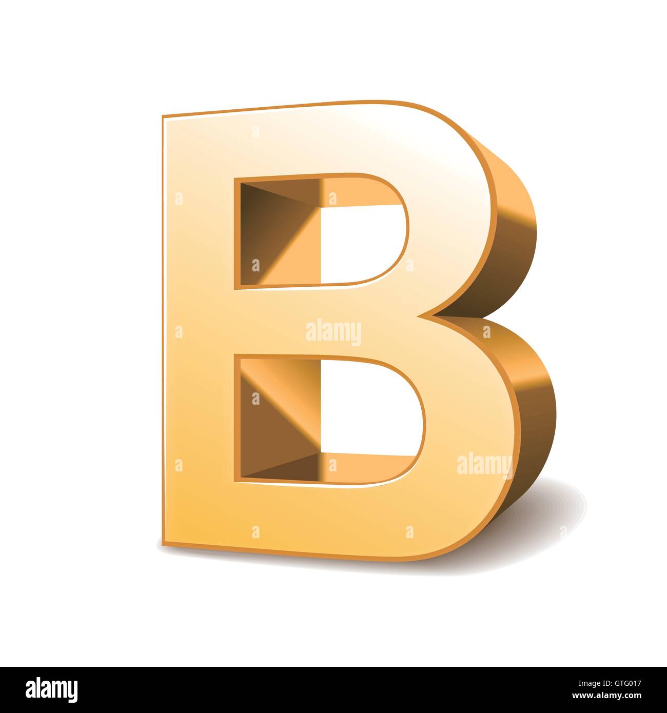 3d golden letter B isolated white background Stock Vector Image & Art ...