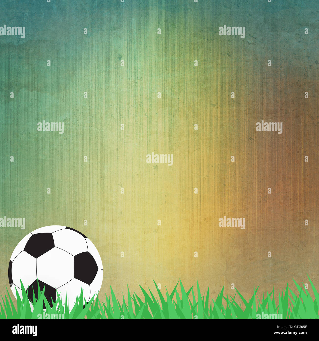 Football soccer on grass and paper background Stock Photo - Alamy